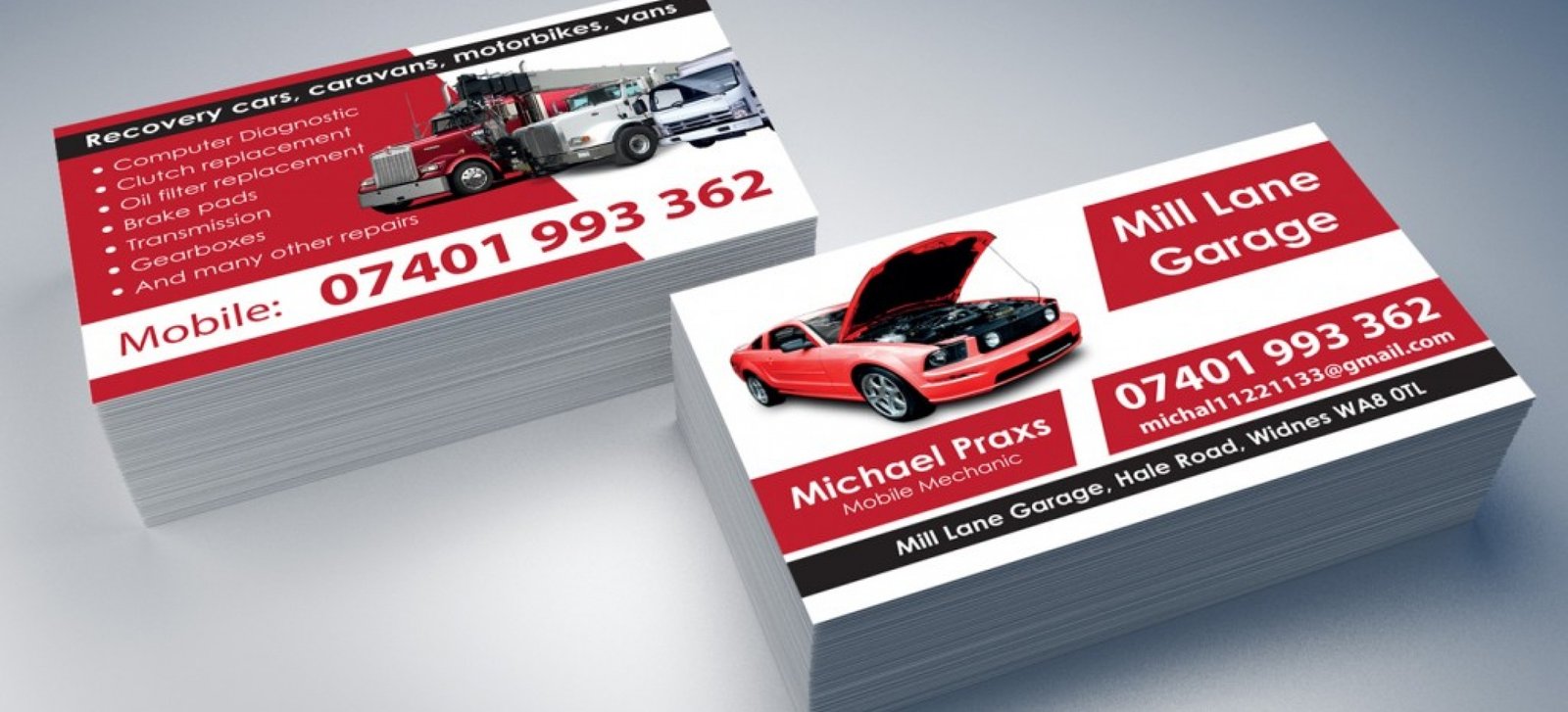 Mill Lane Garage - Business Cards - Web & Graphic Design Agency - Stockport